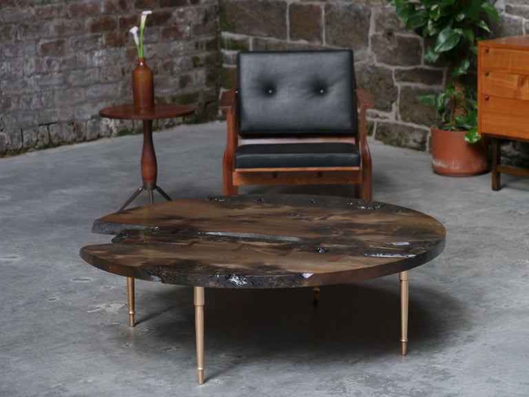 Handcrafted Stoc Round Coffee Table in Oxidised Scottish Elm For Sale ...