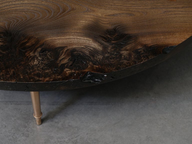 Handcrafted Stoc Round Coffee Table in Oxidised Scottish Elm For Sale ...
