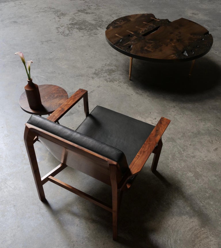 Handcrafted Stoc Round Coffee Table in Oxidised Scottish Elm For Sale ...