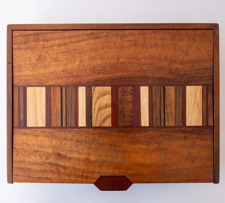 Handcrafted Studio Mixed Exotic Wood Jewelry Box For Sale at 1stDibs ...
