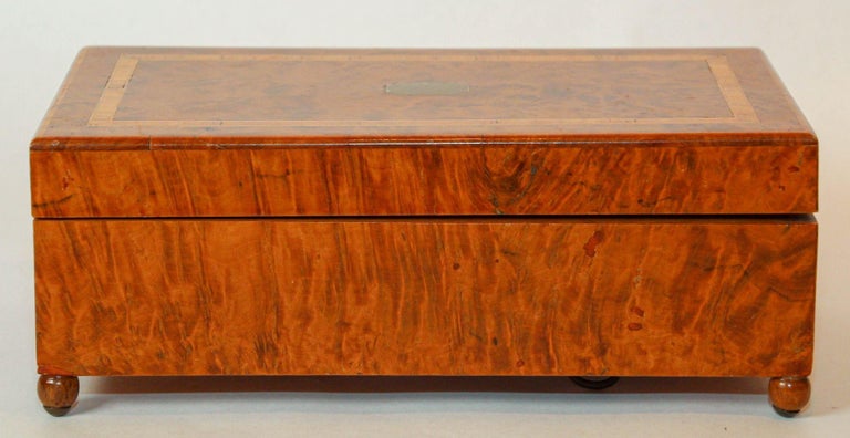 Handcrafted Swiss Burl Wood Music Jewelry Box For Sale at 1stDibs