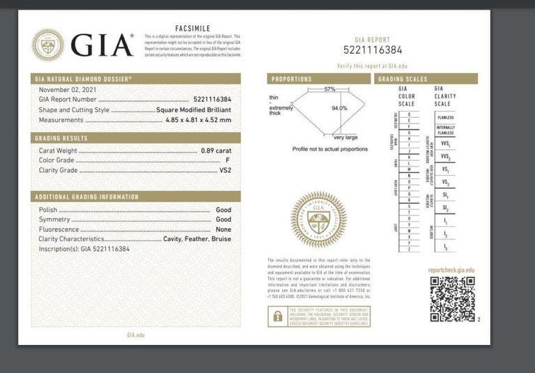 Handcrafted Three Stone Karina French Cut Diamond Ring by Single Stone For Sale at 1stDibs