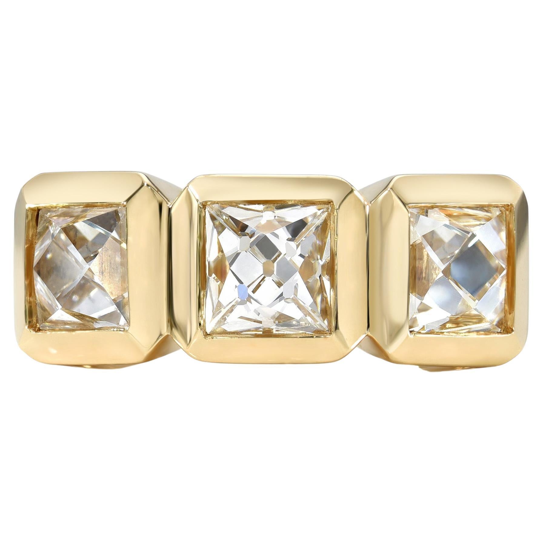 A One- Of- A- Kind Three–Stone Asscher–Cut Diamond Ring at 1stDibs