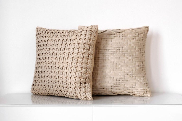 Handcrafted T'nalak Basket Weave Cushion Cover 50x50cm For Sale at 1stDibs