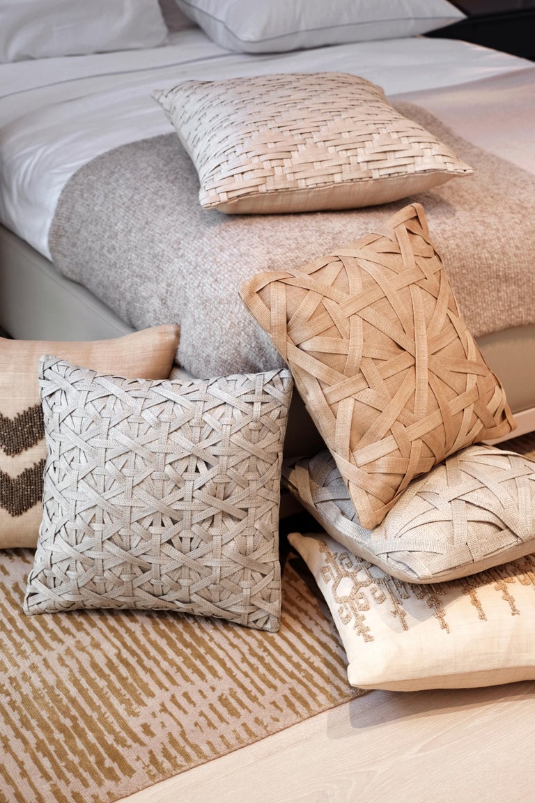 Handcrafted T'nalak Basket Weave Cushion Cover 50x50cm For Sale at 1stDibs