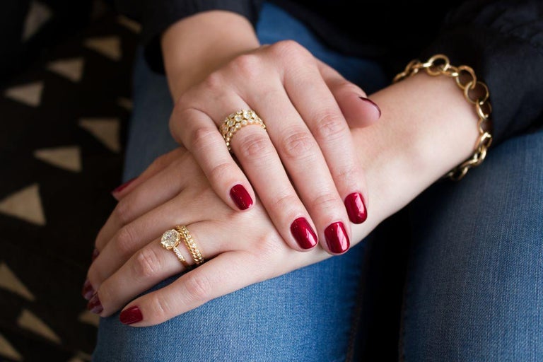 Handcrafted Lara Band in 18K Gold by Single Stone For Sale at 1stDibs