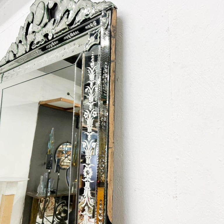 Handcrafted Venetian Full-Length Floor Mirror Extravagant Etched ...