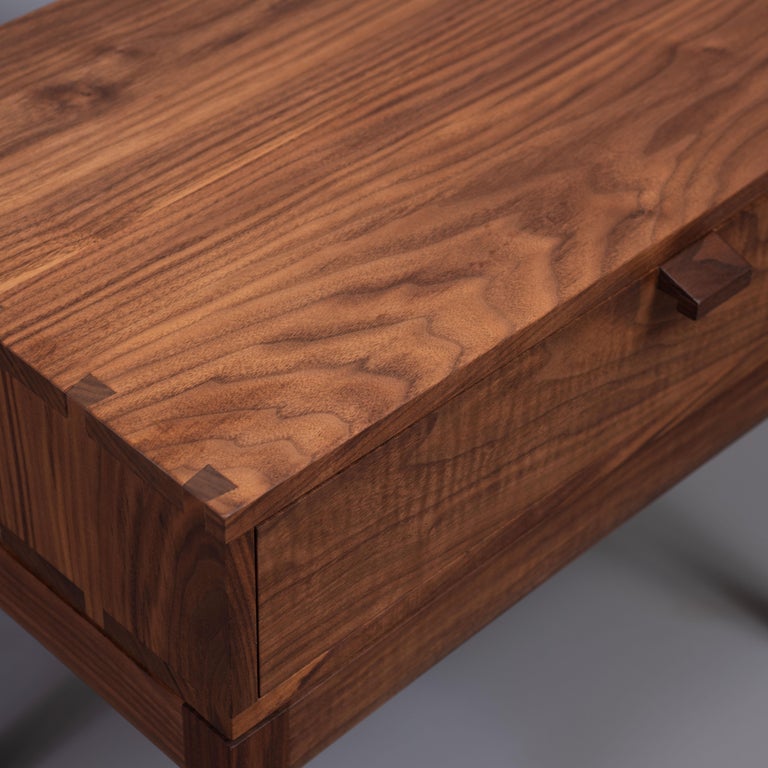 Handcrafted Walnut and Oak End / Bedside Tables For Sale at 1stDibs