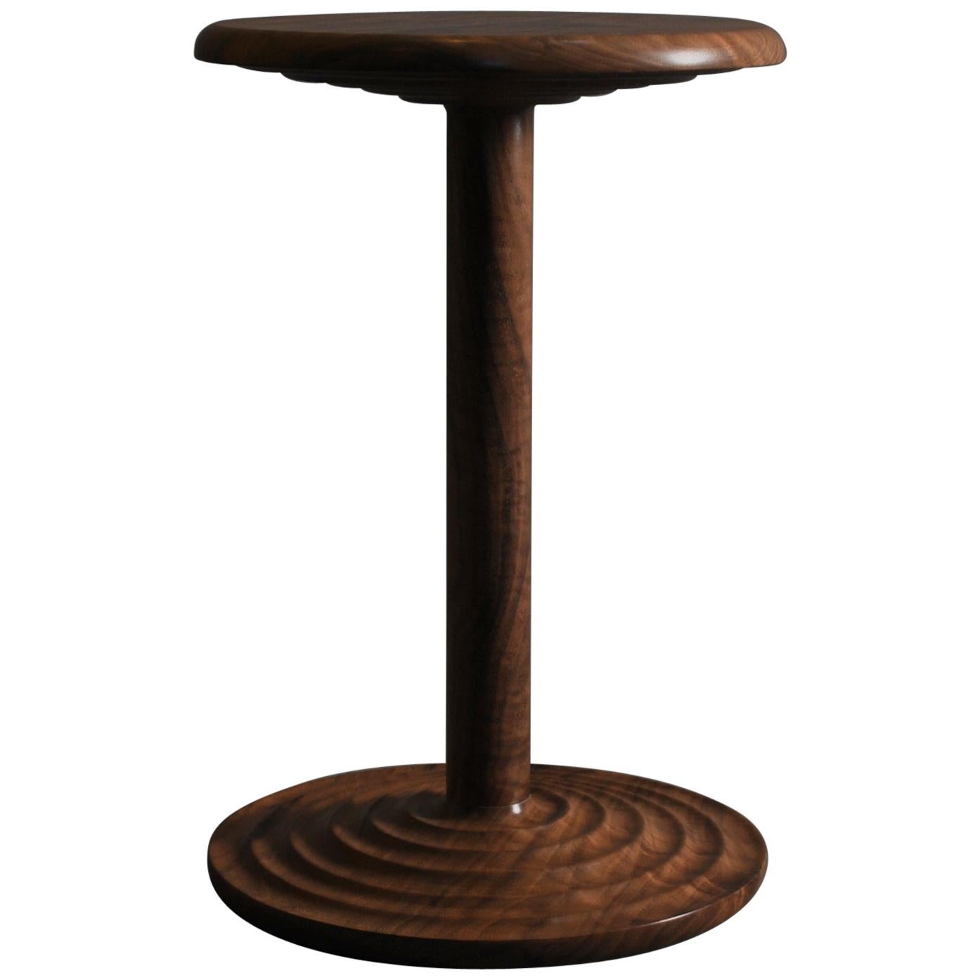 Walnut and Chrome Modernist Side Table For Sale at 1stDibs