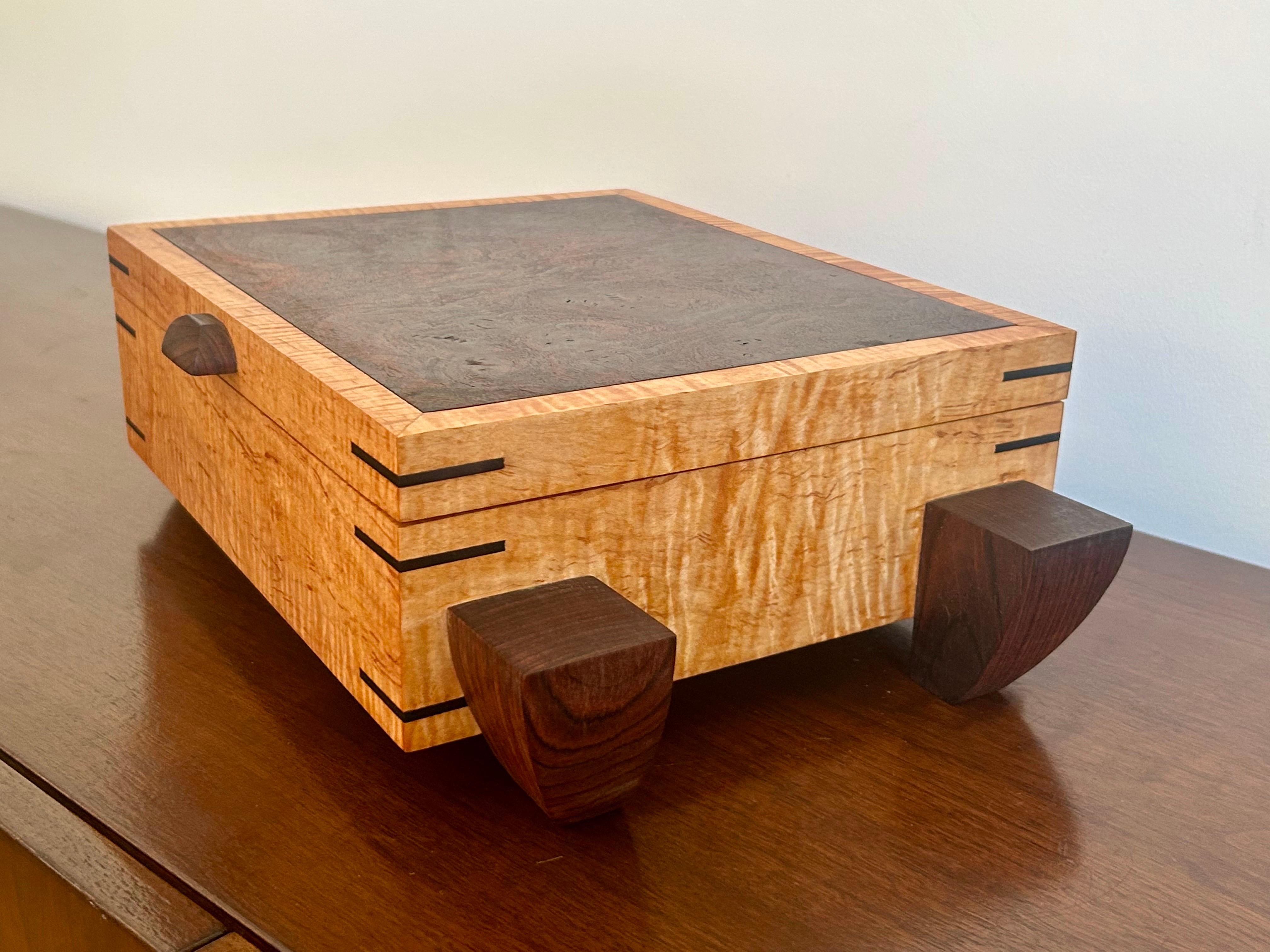 Handcrafted Wood Jewelry Box Art Object David Saly For Sale at 1stDibs