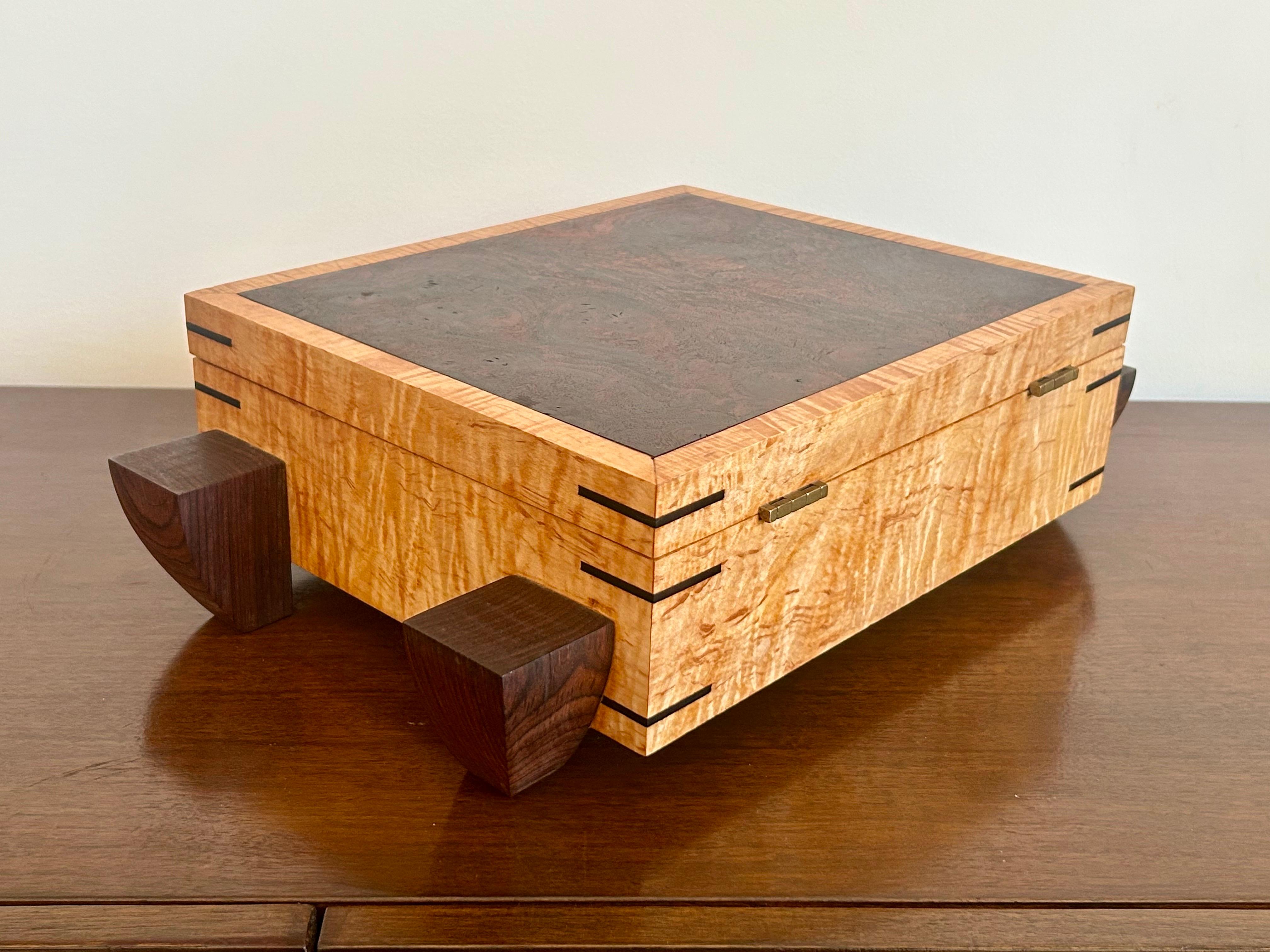 Handcrafted Wood Jewelry Box Art Object David Saly For Sale at 1stDibs