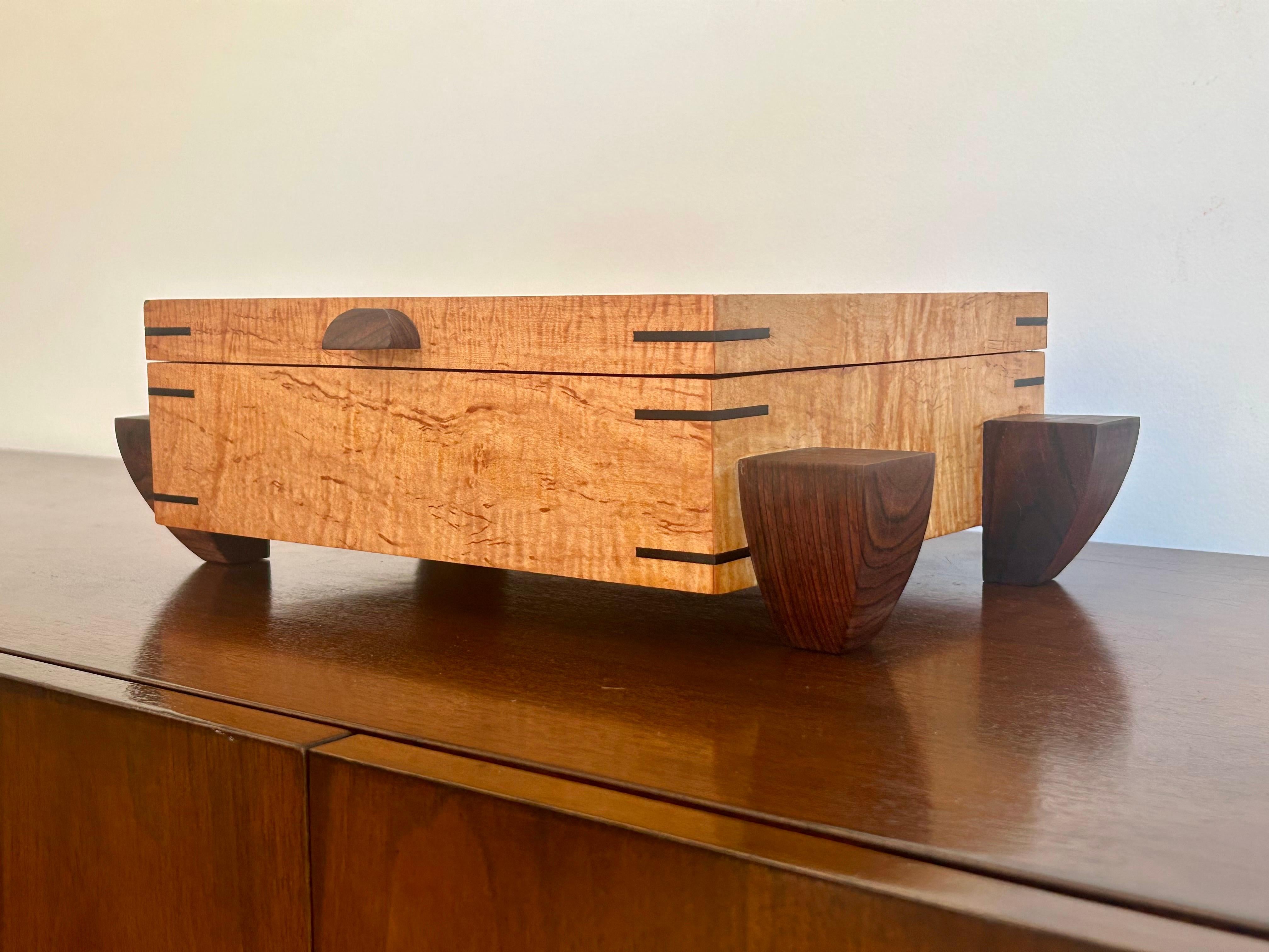 Handcrafted Wood Jewelry Box Art Object David Saly For Sale at 1stDibs