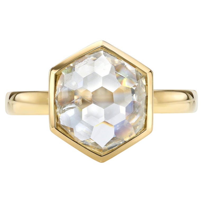 Handcrafted Wyler Hexagonal Rose Cut Diamond Ring by Single Stone For ...