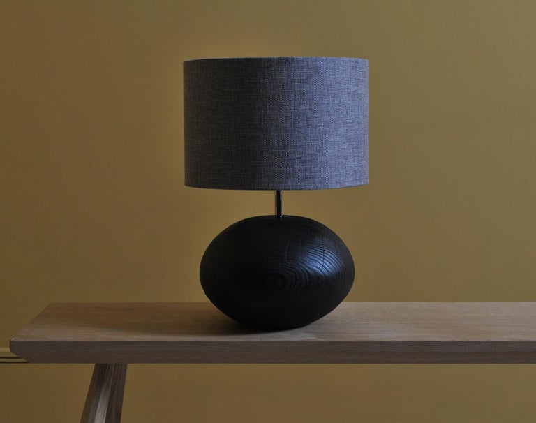 Handcrafted Yakisugi Oak Lamp For Sale at 1stDibs