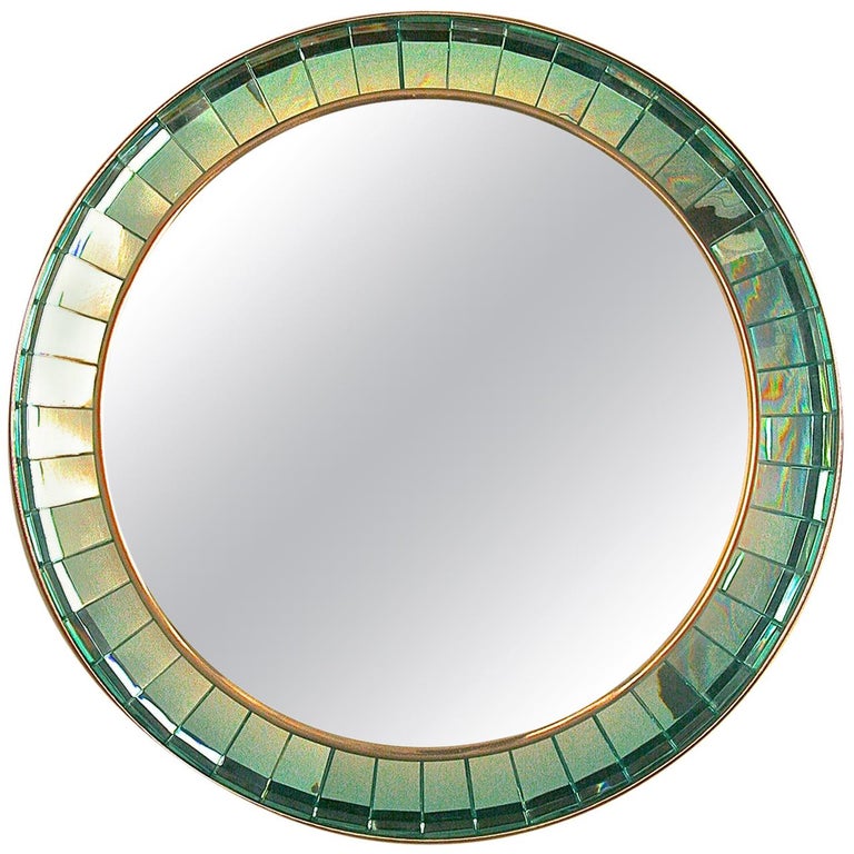 Handcut Crystal Glass Mirror by Ghiro Studios, Italy For Sale at 1stDibs
