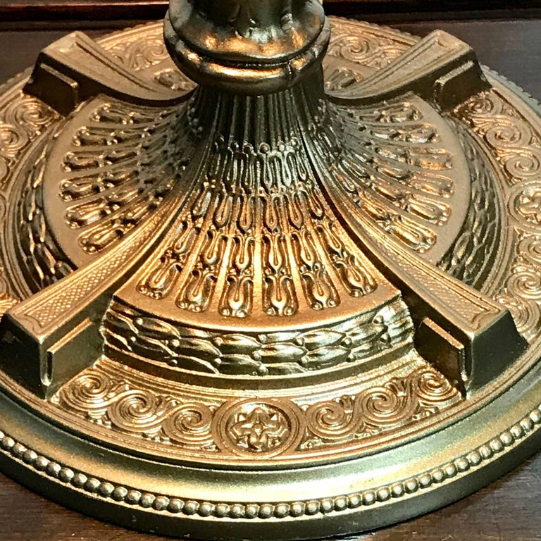 Handel Style Reverse Painted Table Lamp Birds and Flower Motif at 1stDibs