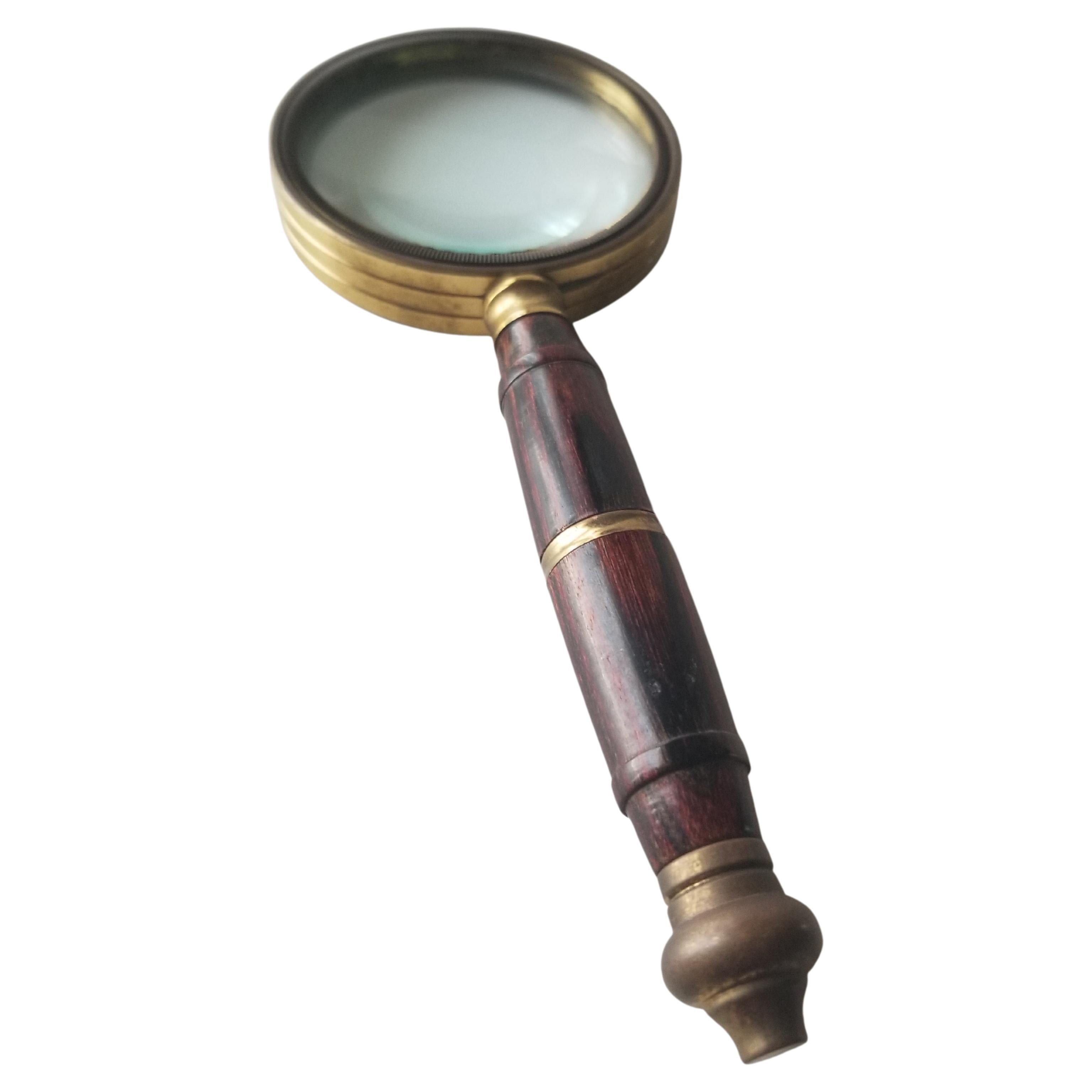 Vintage Brass Desktop Adjustable Magnifying Glass For Sale at 1stDibs