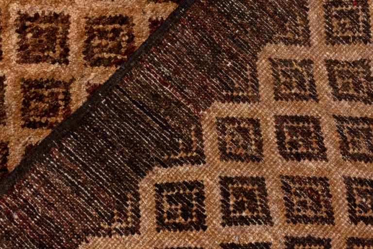 Hand Knotted Brown Modern Rug, Diamond Pattern For Sale at 1stDibs