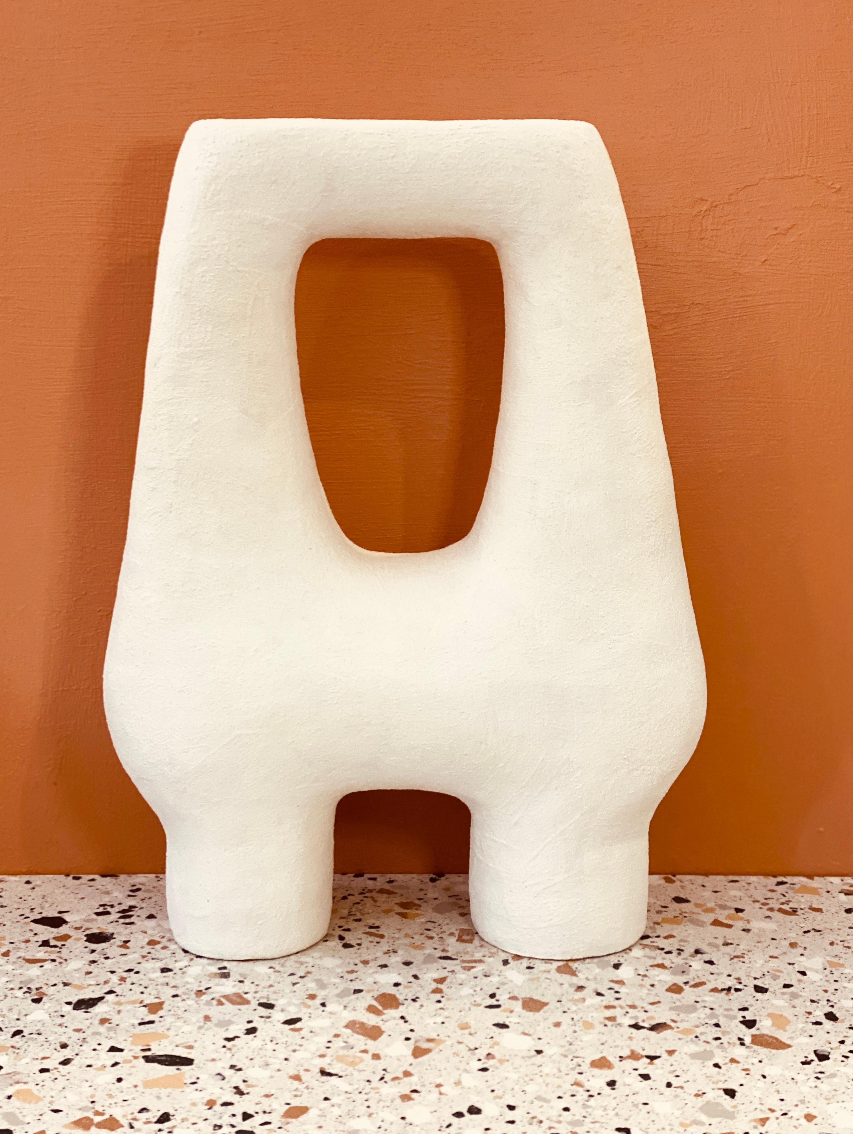 Handled White Raku Clay Ceramic Sculpture by Stephanie Phillips For ...