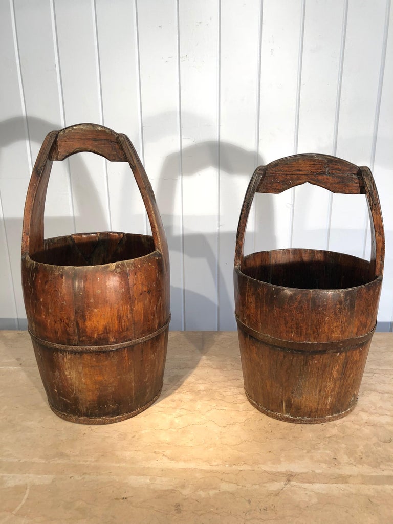 Handmade 19th Century English Oak Milk Bucket #2 at 1stDibs