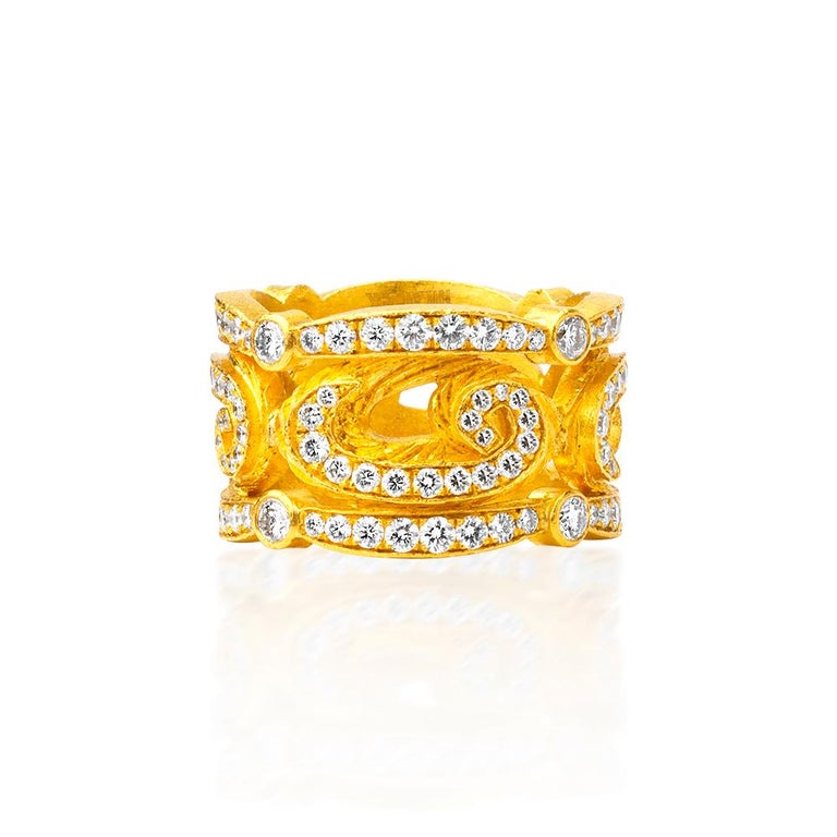 Customizable Handmade 24K Gold Laced Ring Decorated with Fine Quality ...