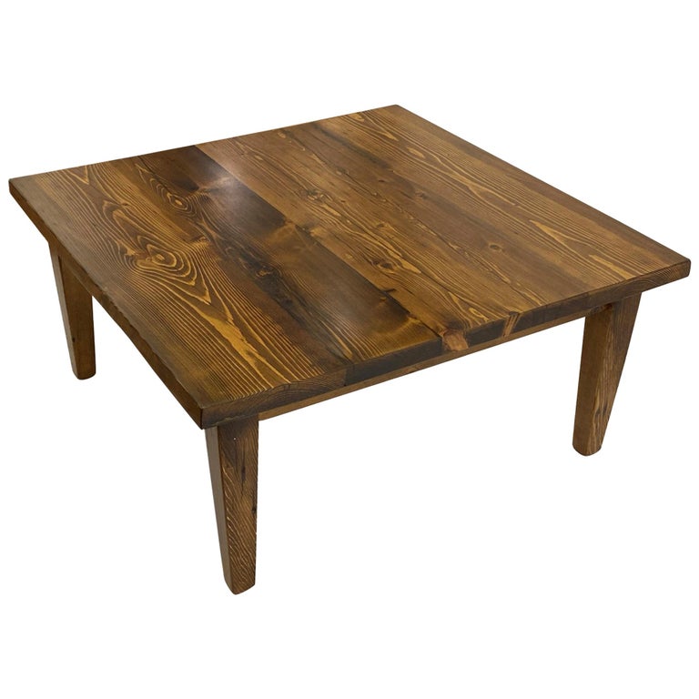 Handmade 3 Foot Square Pine Coffee Table with Provincial Stain and ...