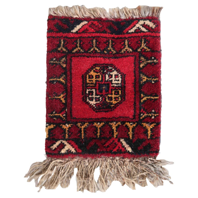 Handmade Afghan Vintage Ersari Mat, 1970s, 1C969 For Sale at 1stDibs