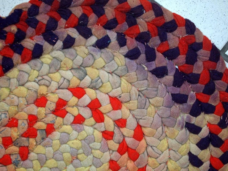 Handmade Antique American Braided Rug, 1930s, 1C553 at 1stDibs ...