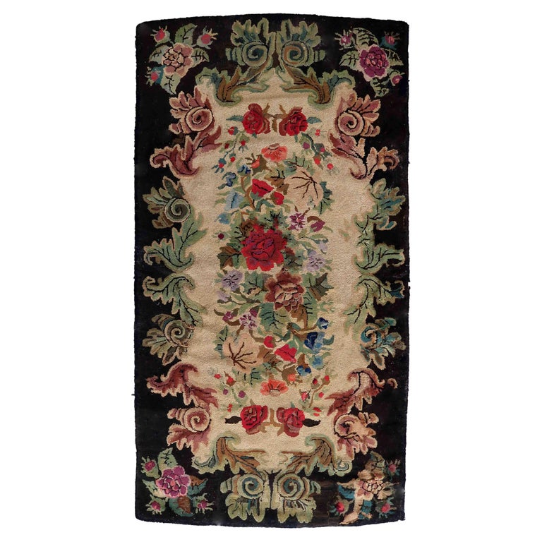 Handmade Antique American Hooked Rug, 1880s, 1C988 For Sale at 1stDibs
