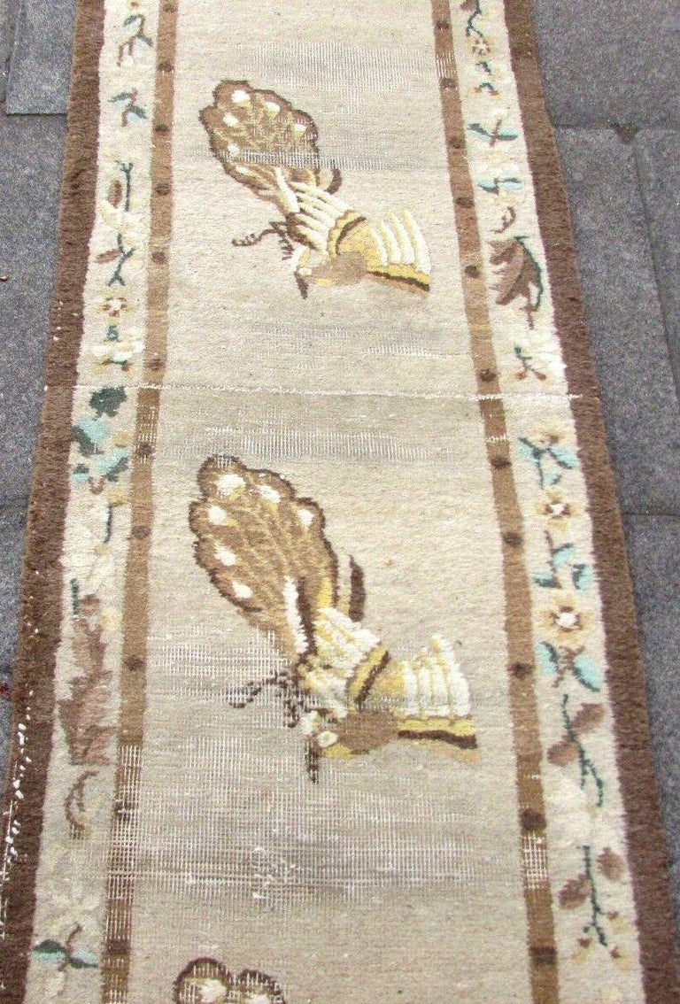 Handmade Antique Art Deco Chinese Runner, 1930s, 1Q0114 For Sale at 1stDibs