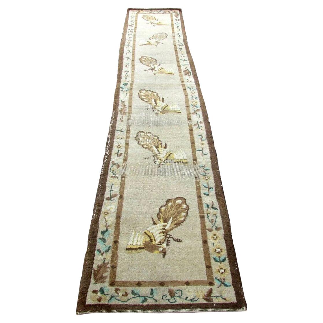 Handmade Antique Art Deco Chinese Runner, 1930s, 1Q0114 For Sale at 1stDibs