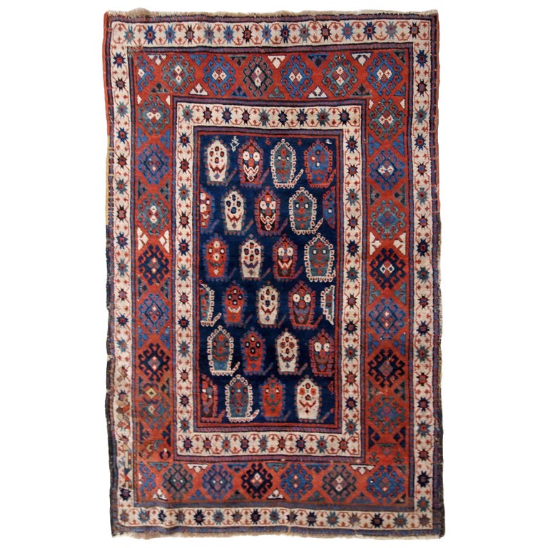 Handmade Antique Caucasian Kazak Rug, 1870s, 1B665 For Sale at 1stDibs