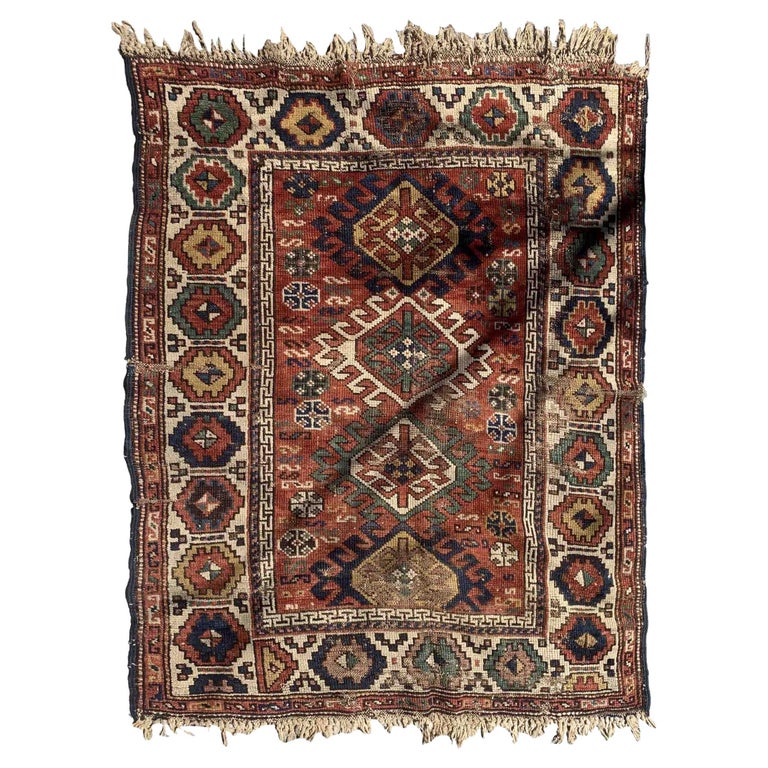 Handmade Antique Caucasian Kazak Rug, 1880s, 1B934 For Sale at 1stDibs