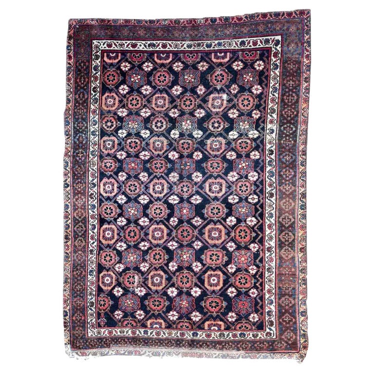Handmade Antique Hamadan Style Rug, 1910s, 1P108 For Sale at 1stDibs