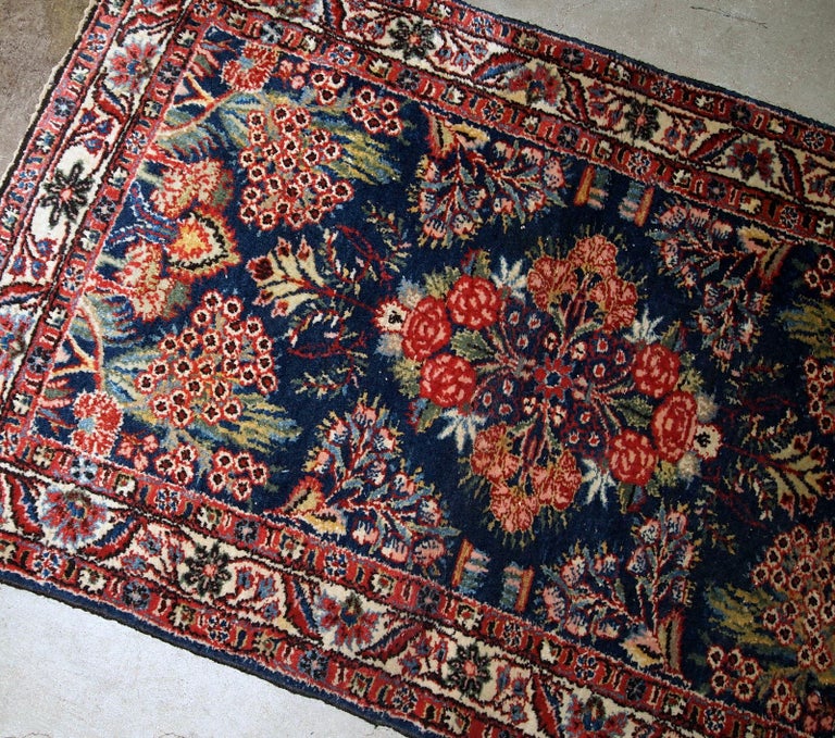 Handmade Antique Hamadan Style Rug, 1920s, 1B757 For Sale at 1stDibs