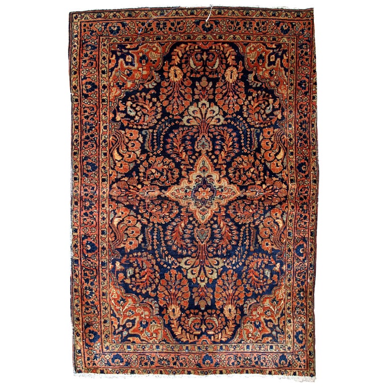 Handmade Antique Sarouk Style Rug, 1920s, 1B844 For Sale at 1stdibs