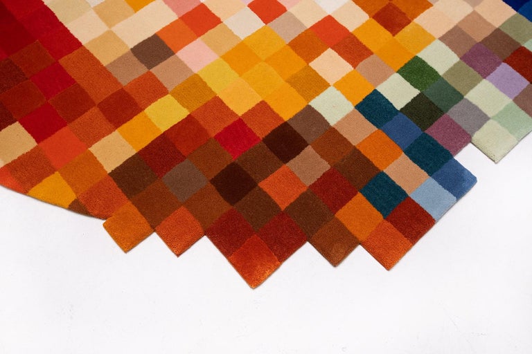 Handmade Art Round Rug from New Zealand Wool, Golden Island For Sale at ...