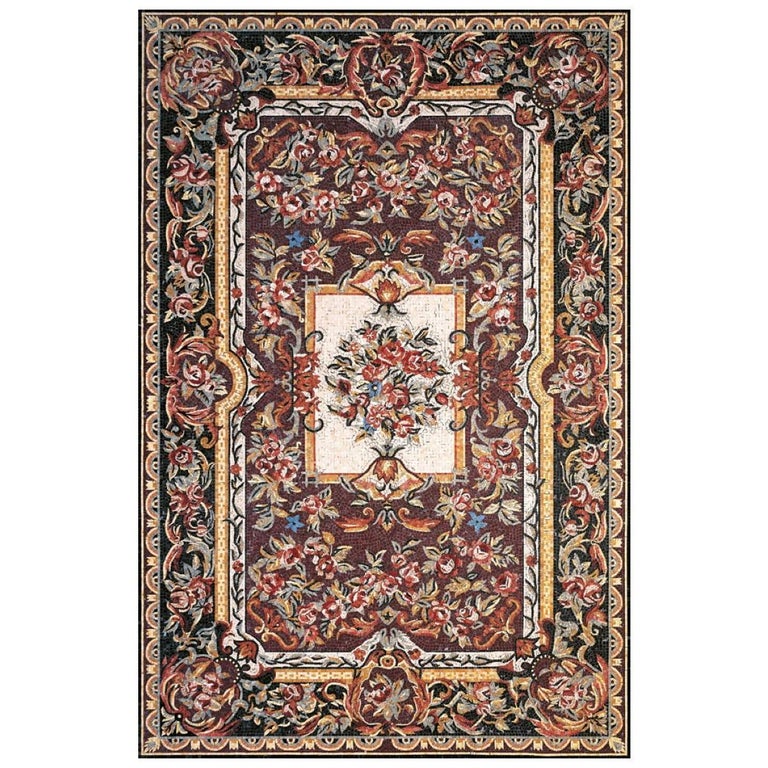 Handmade Artistic Marble Mosaic Rug Dimension and Colors Customizable ...