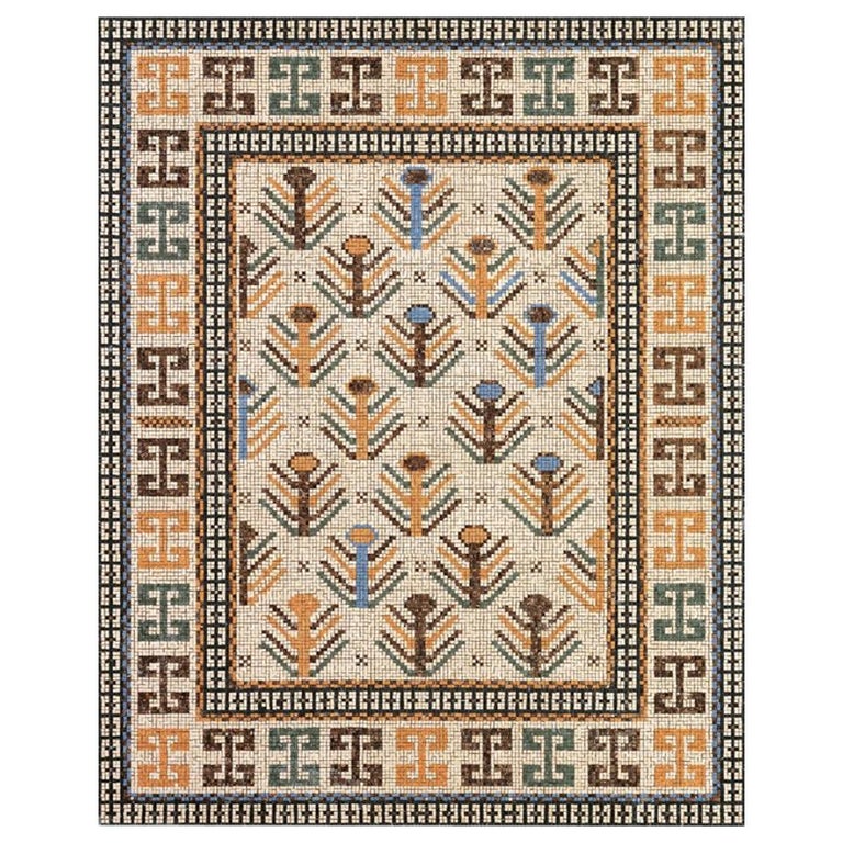 Handmade Artistic Marble Mosaic Rug Dimension and Colors Customizable ...