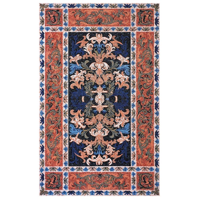 Handmade Artistic Marble Mosaic Rug Dimension and Colors Customizable ...