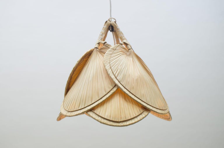 Handmade Bamboo and Rice Paper Hanging Lamp, 1960s Germany at 1stDibs