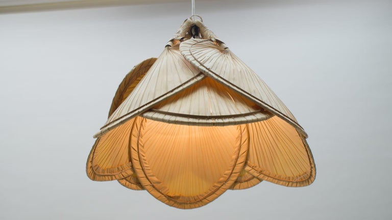 Handmade Bamboo and Rice Paper Hanging Lamp, 1960s Germany at 1stDibs