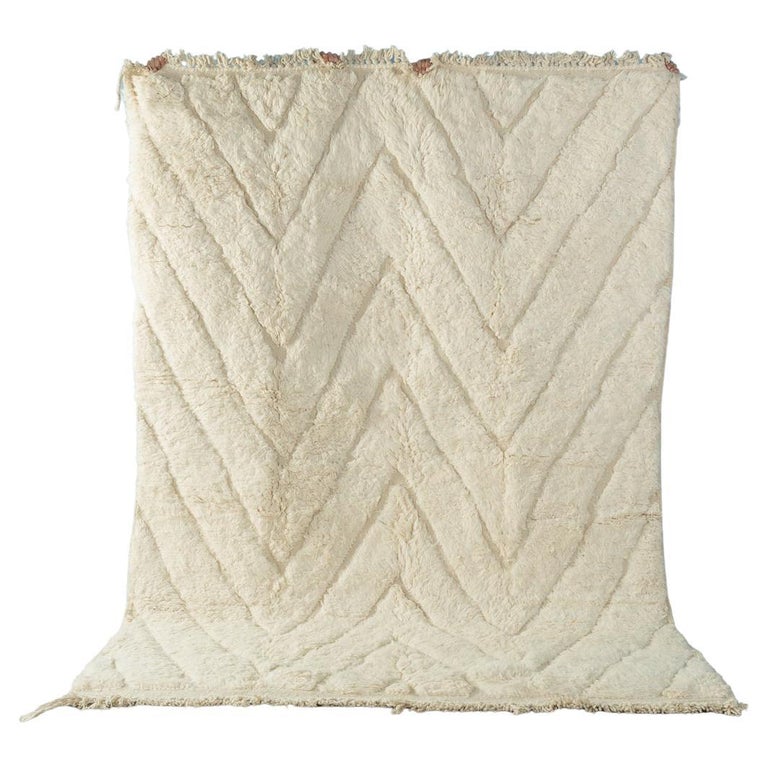 Handmade Berber Rug 100% Wool Moroccan Beni Ourain For Sale at 1stDibs