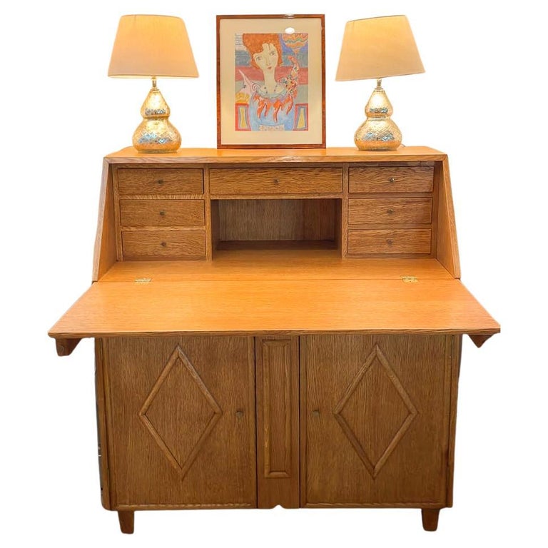 Handmade Bespoke Danish Style Desk Chiffonier Teak For Sale at 1stDibs
