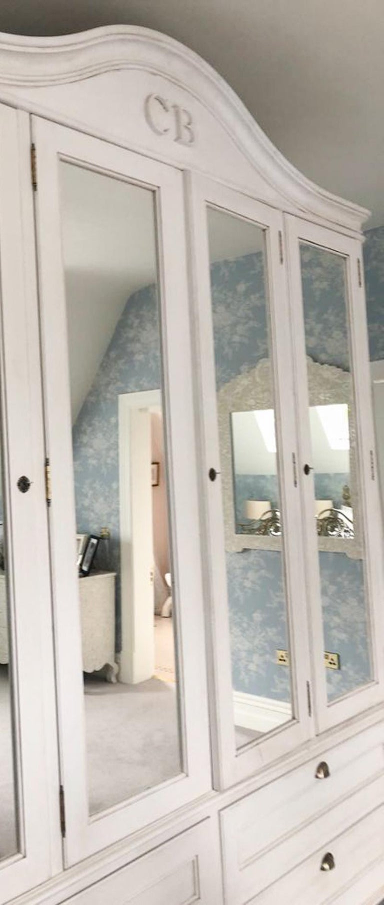 Handmade Bespoke Gustavian Style Armoire For Sale at 1stDibs