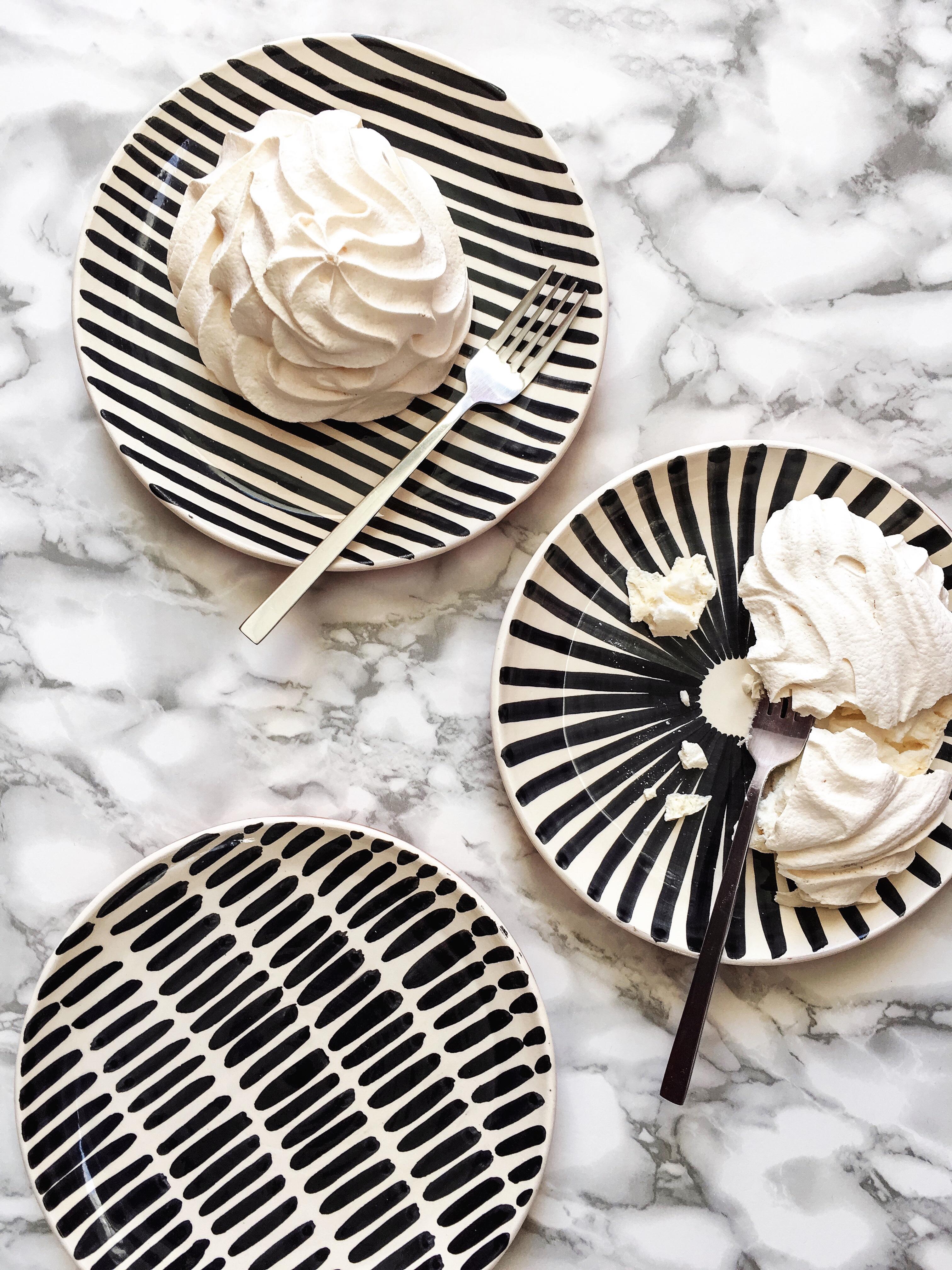 Handmade Black and White Stripe Ceramic Dinner Plates, in Stock For ...