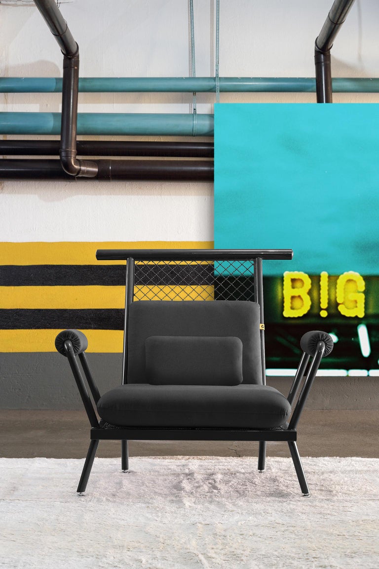 Handmade Black PK6 Armchair Carbon Steel Structure and Metal Mesh by ...