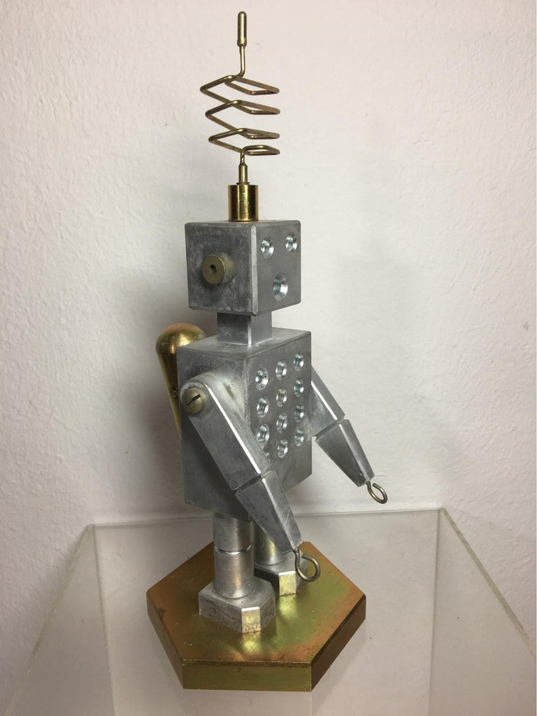 Handmade Brass and Aluminum Robot from Germany, 1970s at 1stDibs