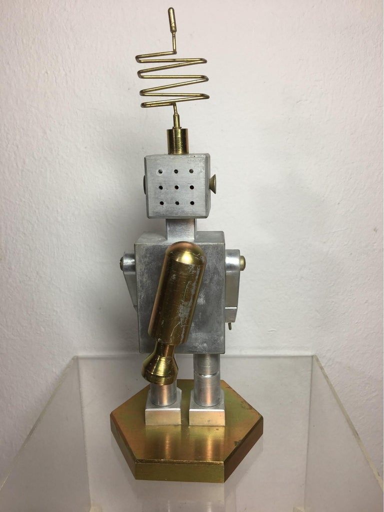 Handmade Brass and Aluminum Robot from Germany, 1970s at 1stDibs