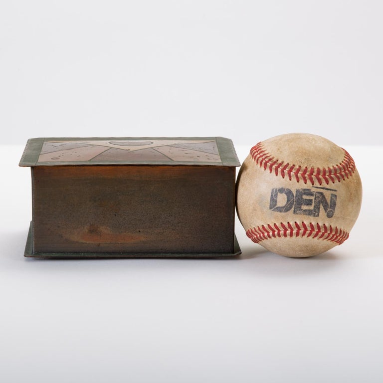 Handmade Copper Box with Painted Geometric Pattern by Craftsman Studios ...